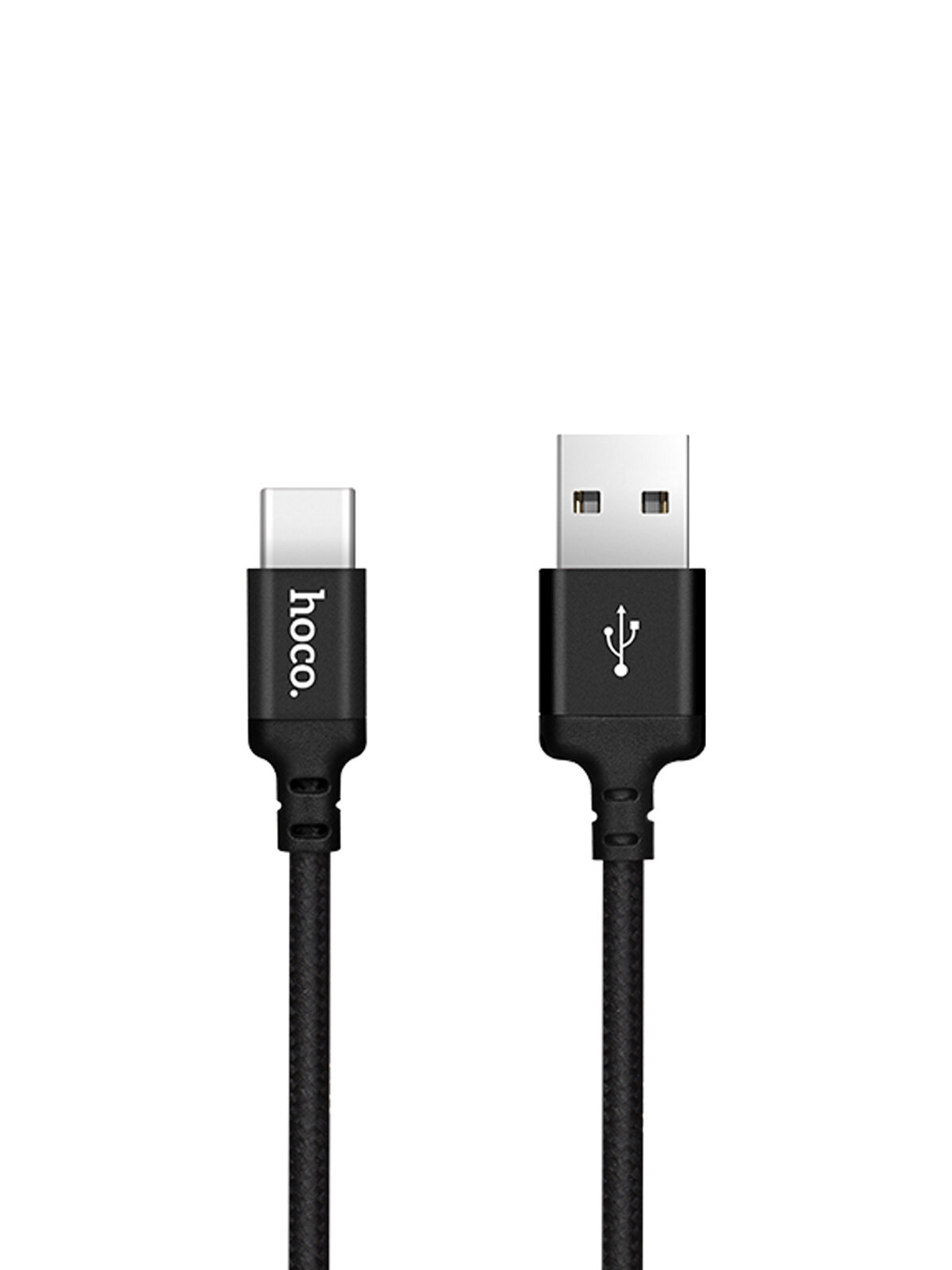 Кабель Hoco X14 для смартфонов, USB-A - USB-C длиной 2м, ток до 1.7А, экстра-прочность, черный