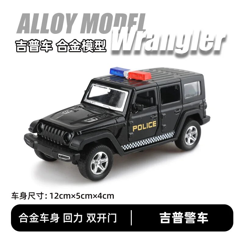 Модель Wrangler полицейская машина, черный, 12x5x4 см