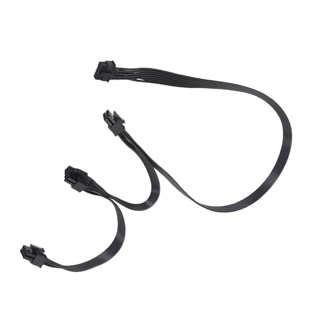 16PIN кабель для разворота видеокарты от 12 + 4 до трех 8pin-черный 50 см