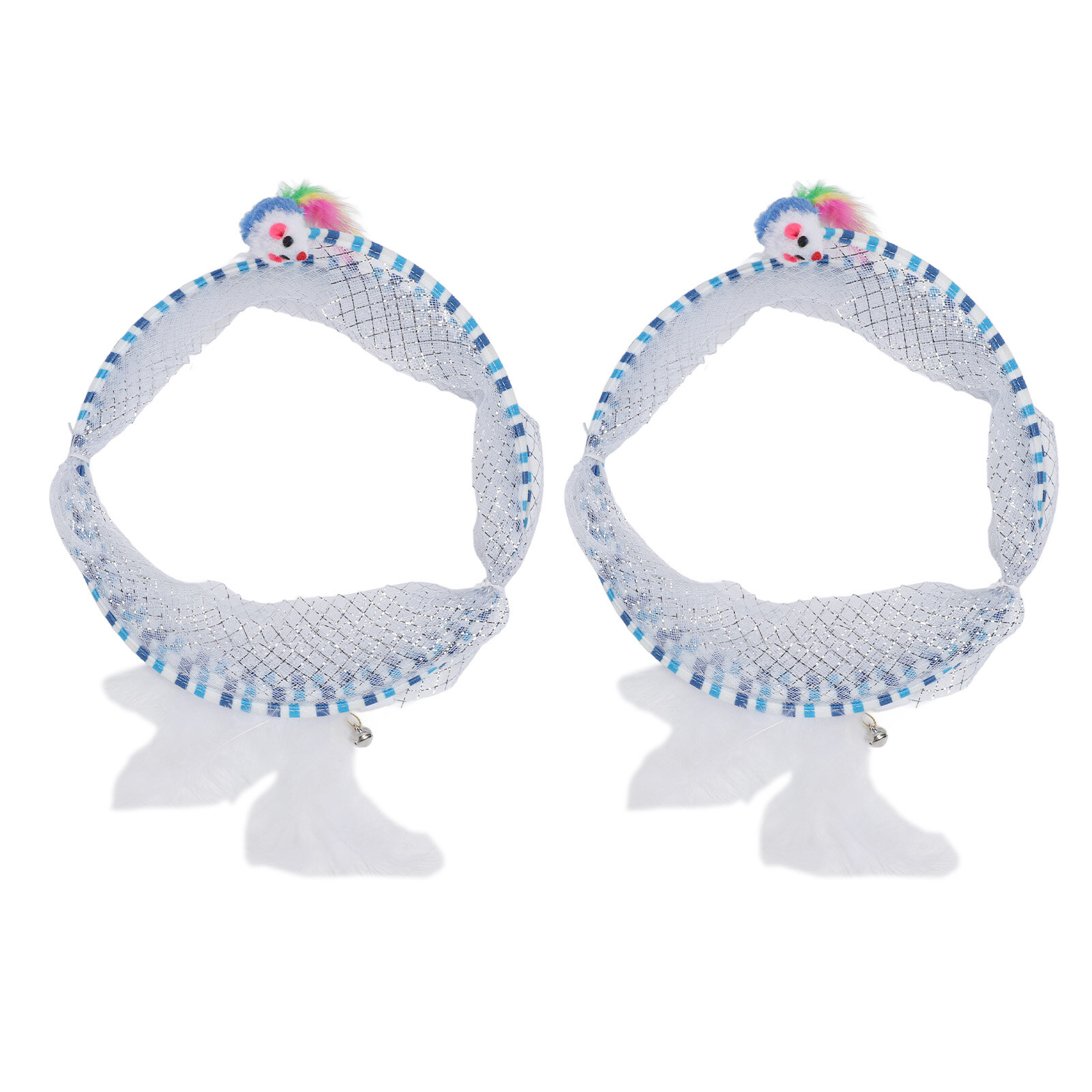 2 шт. Складной Sобразный туннель для кошек, эластичный спиральный тоннель с игрушкой на боку для дом