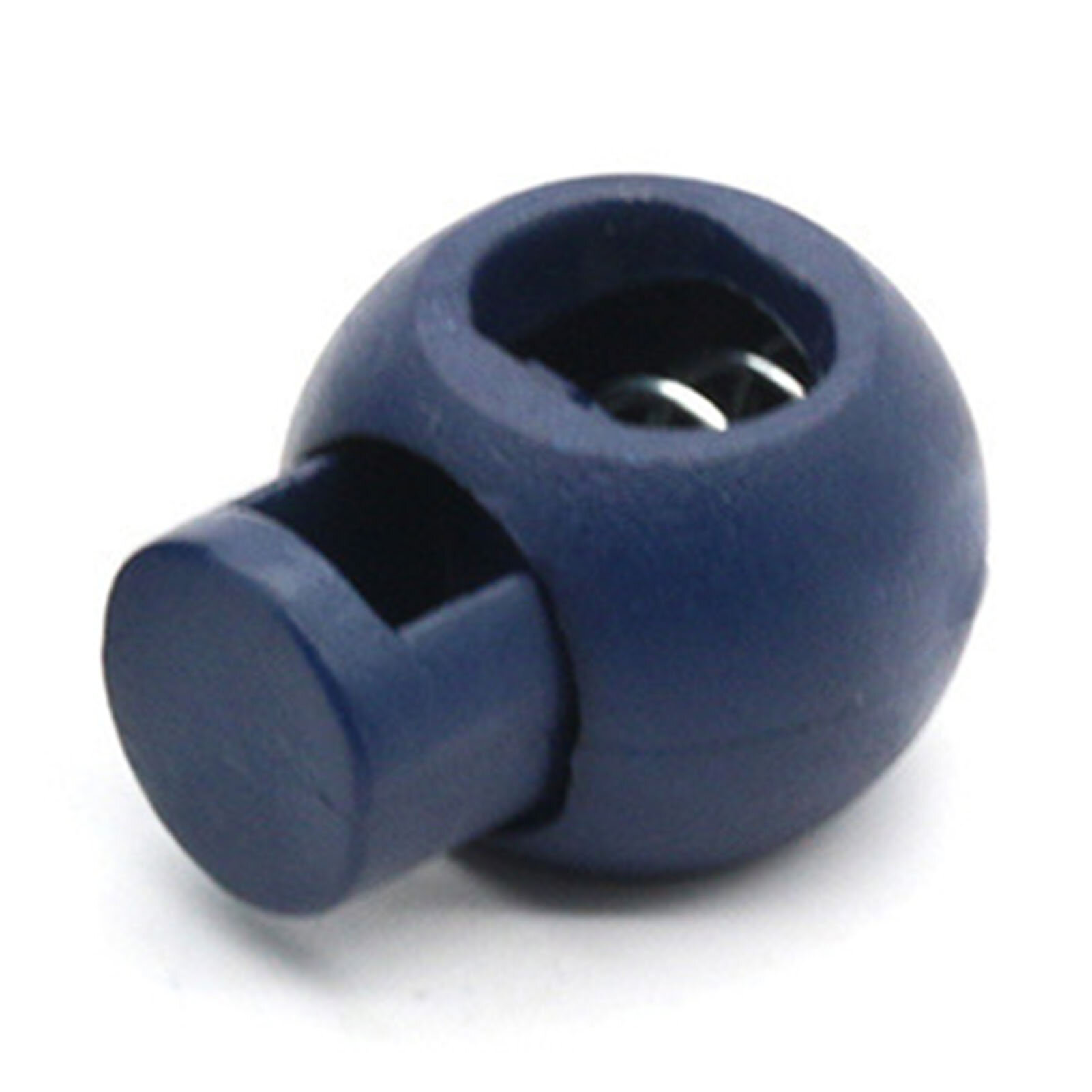 Пружинный шнур с застежкой-кнопкой, одно отверстие, круглый, с фиксатором, для шнурка рюкзака, спортивной одежды, темно-синего цвета