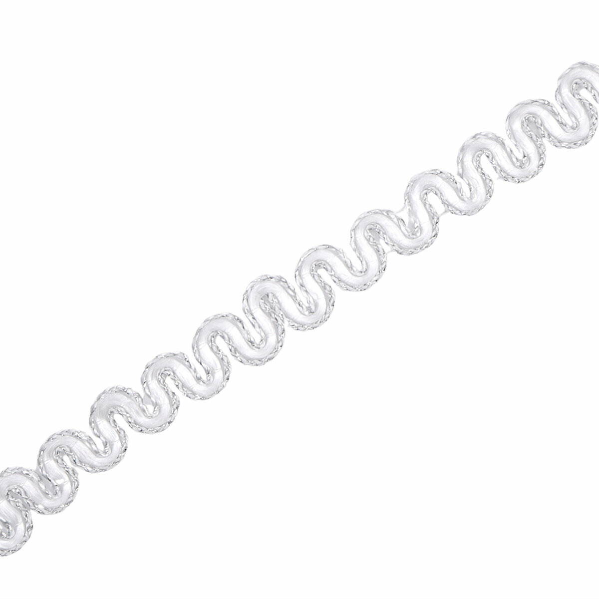 С3794Г17 Тесьма вяз. Отделочная 'змейка' рис. 9404,10мм*10м (белый/серебро), 10 м