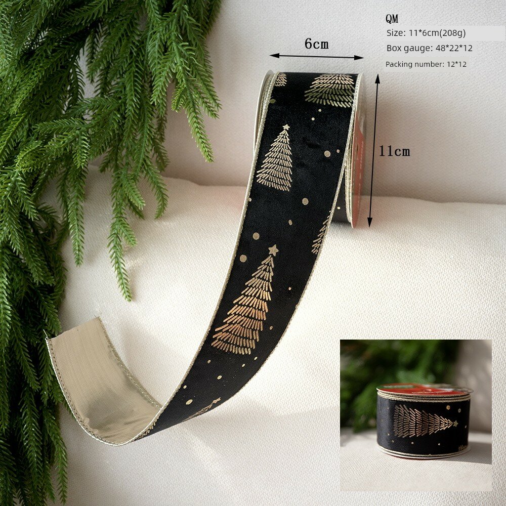 Рождественская лента RLRTi для украшения елки, розовая, высококачественная, из бархата, сетчатая, атласная, для