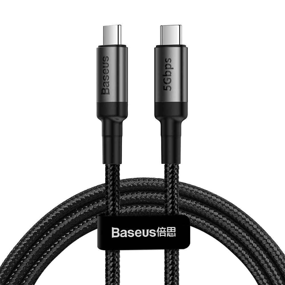 Кабель USB Baseus Cafule Series Type-C PD3.1 Gen1 5Gbps 60W 20V/3A для iPhone Ноутбуков Смартфонов с черной линией и корпусом тёмно-серым или золотым, Gen2 100W 20V/5A 10Gbps 4K для проекции с черной линией и корпусом тёмно-серым или золотым, длина 1м