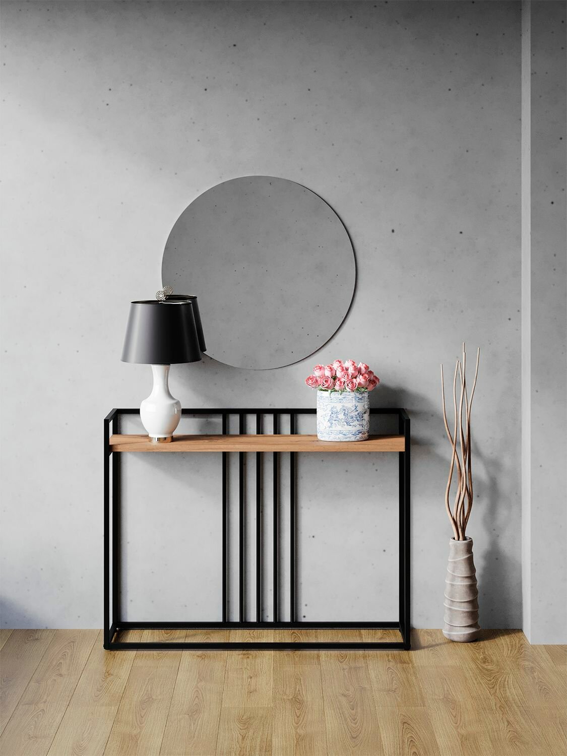 Туалетный консольный столик Лайн 120х28х90 см, Дуб Вотан 25 мм