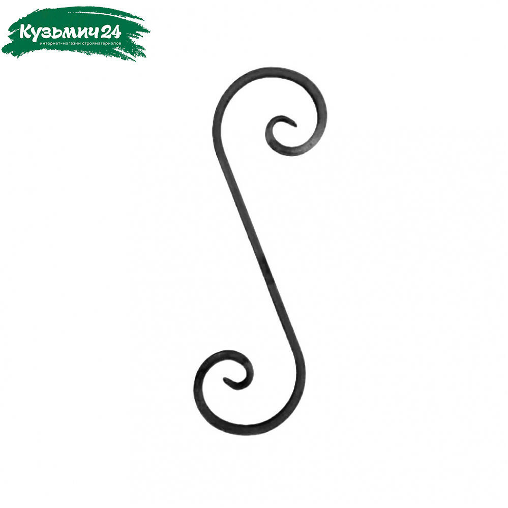 Вензель 19404.5, 500х155 мм, квадрат 12х12 мм, сталь, элемент орнамента