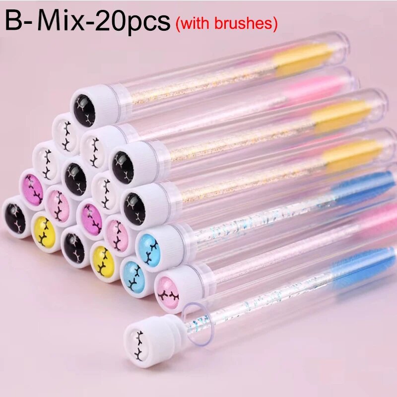 Одноразовые кисти для бровей и ресниц HMQ beauty B Mix 20pcs