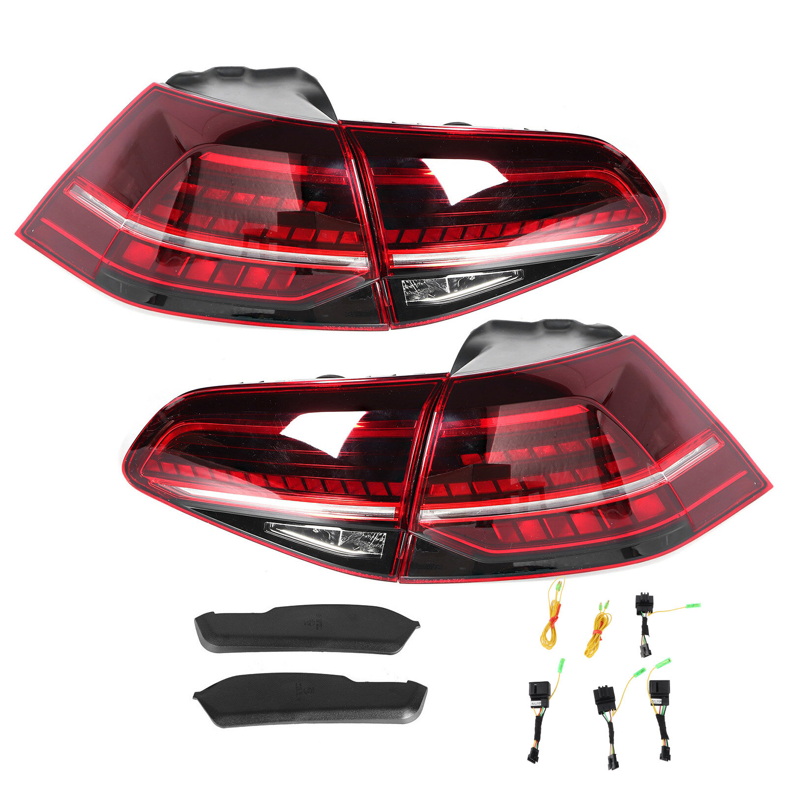 Полностью светодиодные задние фонари R-Look (темно-красные) для VW Golf MK7/7.5 R 2013-2020