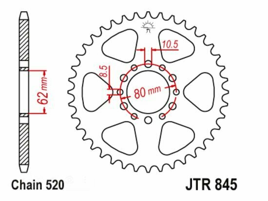 Звезда привода для мотоцикла AFAM 12300-46 (JTR845.46)