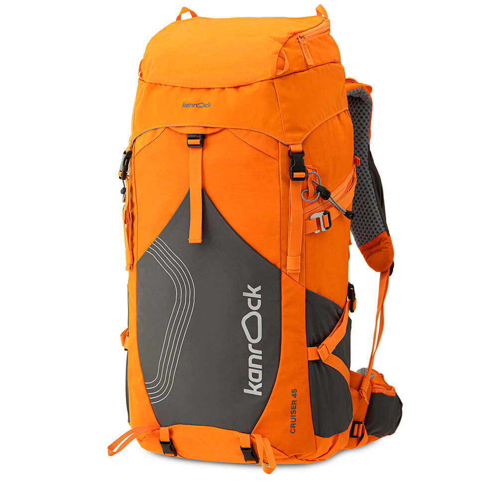 Рюкзак туристический Kanrock Cruiser 45 Tangerine Orange с накидкой от дождя