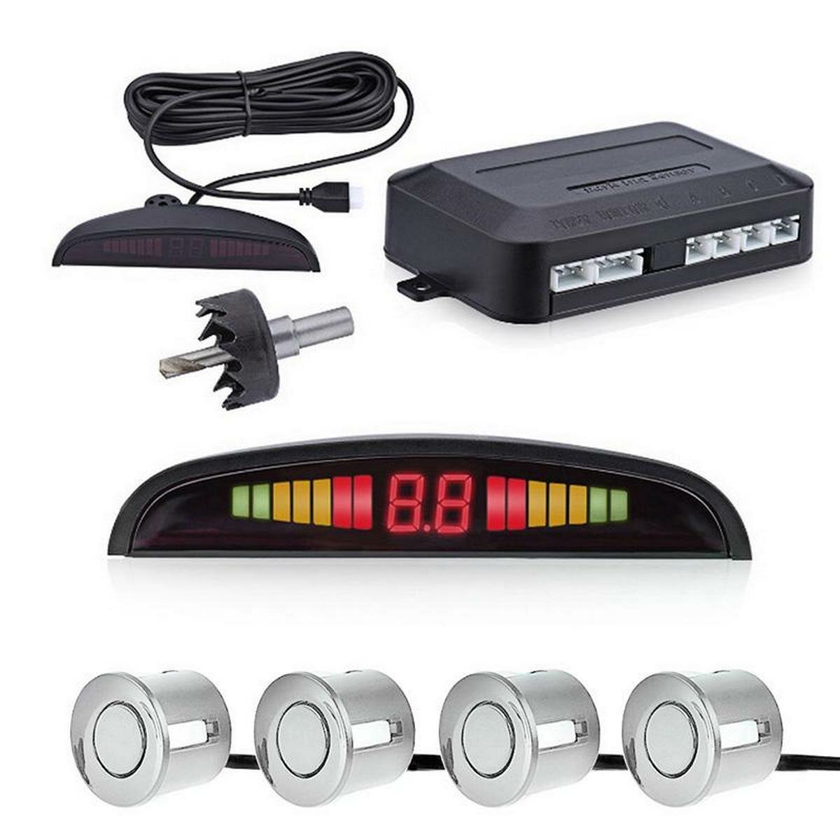 Датчик парковки-4шт/22мм. "Парковочная система авто" DV-Pioneer. OK LD42 (серебристый)