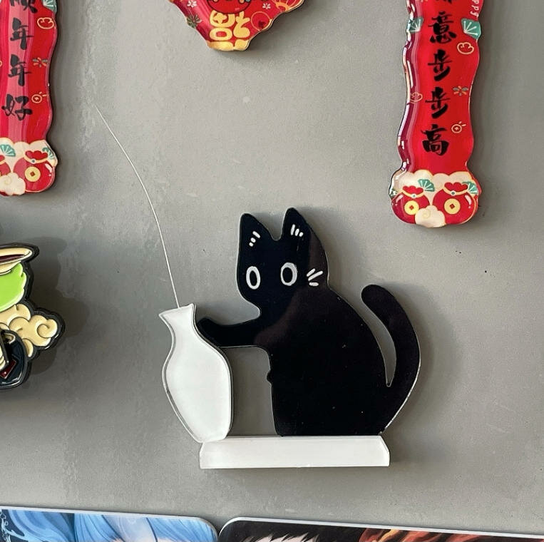 Магнитная наклейка на холодильник для хранения кошачьей бороды