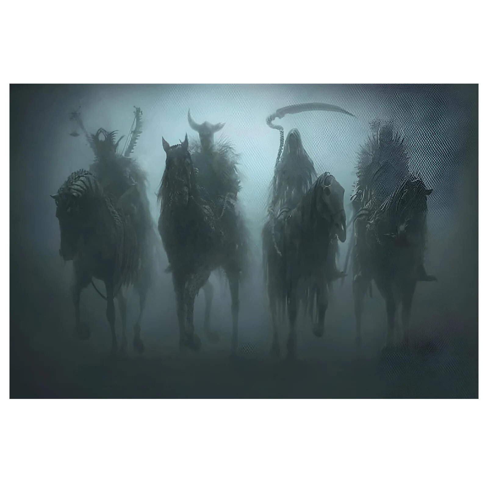 Живопись на холсте "Четырех коней Апокалипсиса" QIPINGART 100x150cm No Frame