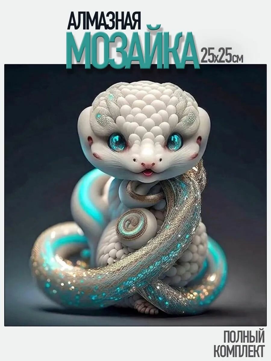 Алмазная мозаика Змея 5D 25х25