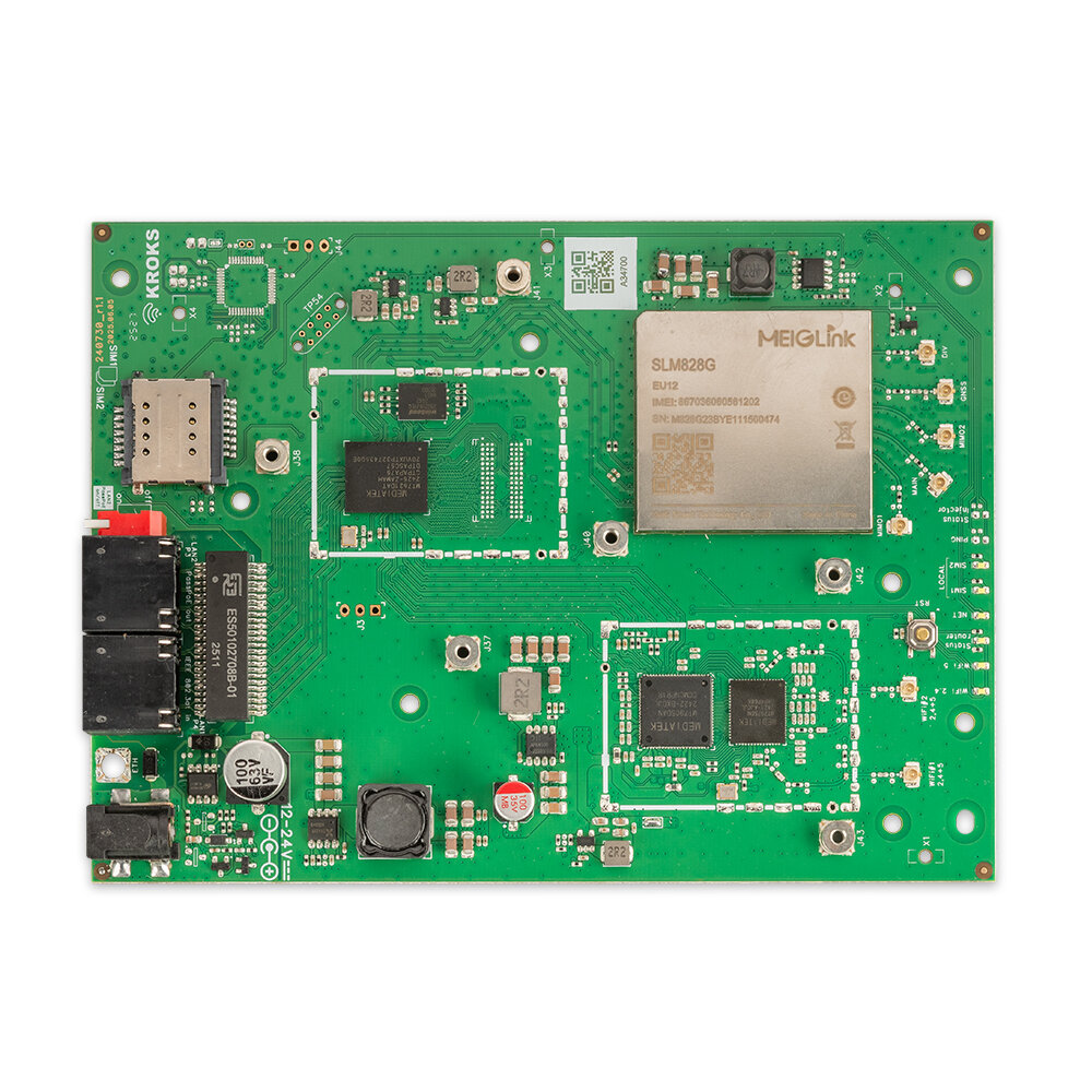 Роутер гигабитный с модемом LTE cat.12, для установки в гермобокс, KROKS Rt-Brd m12-G