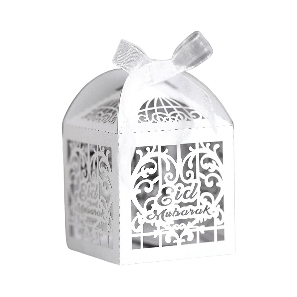 100 шт Украшение для Рамадана Mubarak Бумажные полые коробки для конфет Исламские Мусульманские
