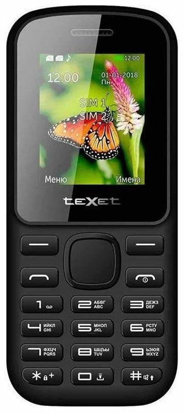 Мобильный телефон TEXET TM-130 Black/Red (2 SIM)