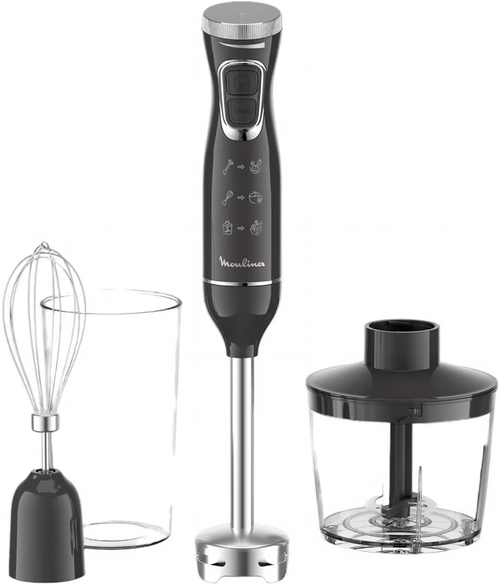 Погружной блендер Moulinex "DD5R38F0", темно-серый, надежный, для кухни
