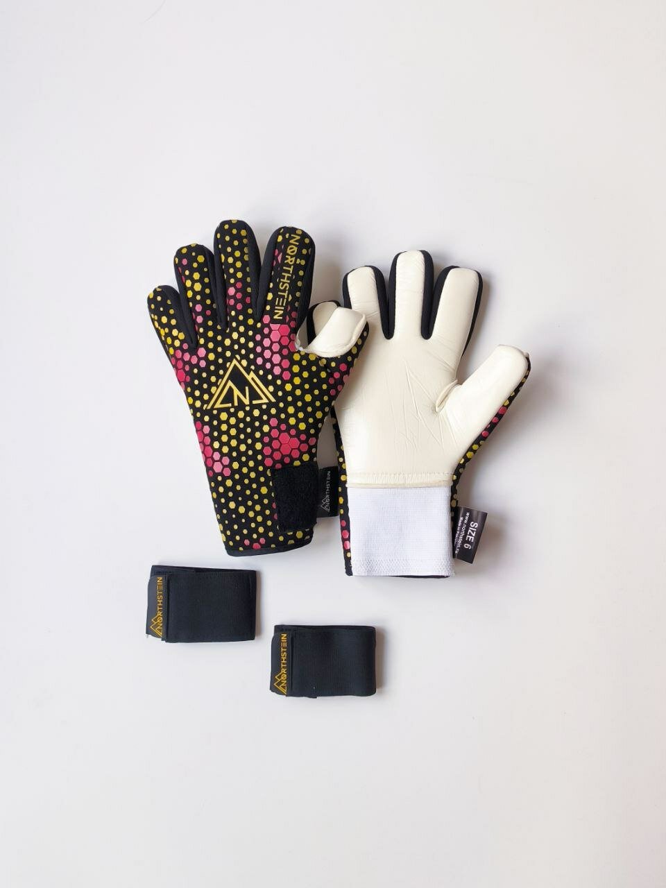 Вратарские футбольные перчатки Northstein Tactix-2 NBL4, черные, р-р 6