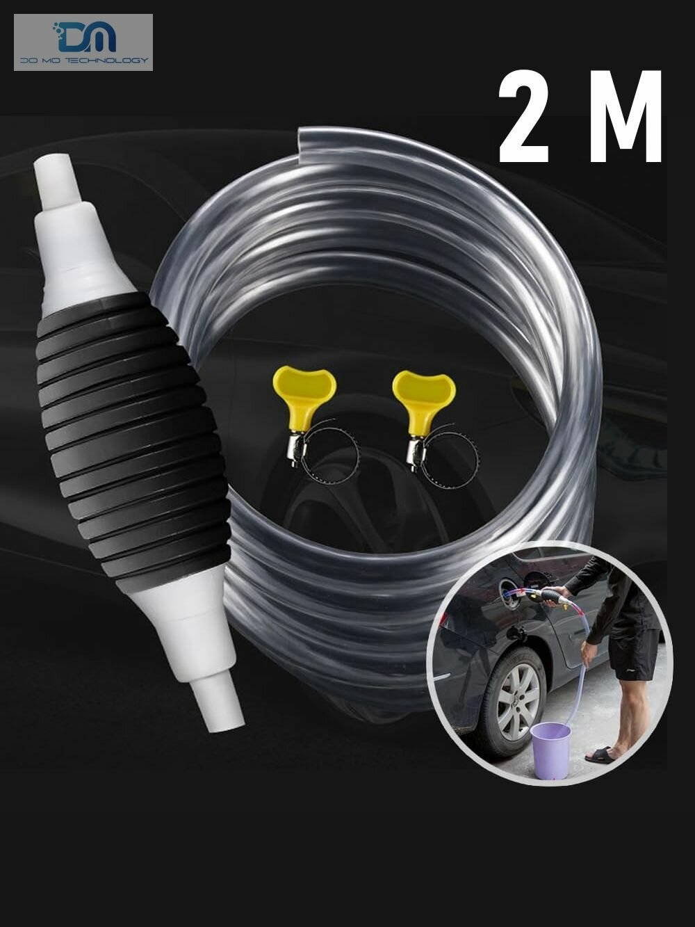 Насос для перекачки жидкости (топлива) / Шланг с грушей для перекачки бензина / Со шлангом 2 M-F