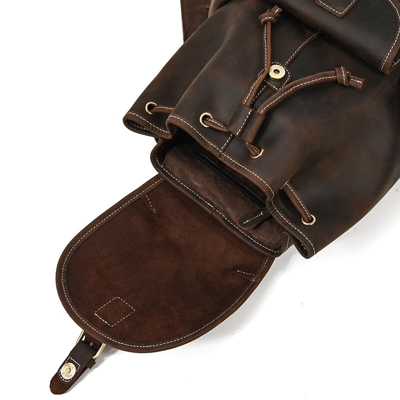 Популярный мужской рюкзак из натуральной кожи в стиле ретро, мужской кожаный рюкзак Crazy Horse, студенческий повседневный школьный рюкзак, дорожная сумка для прогулок, false,