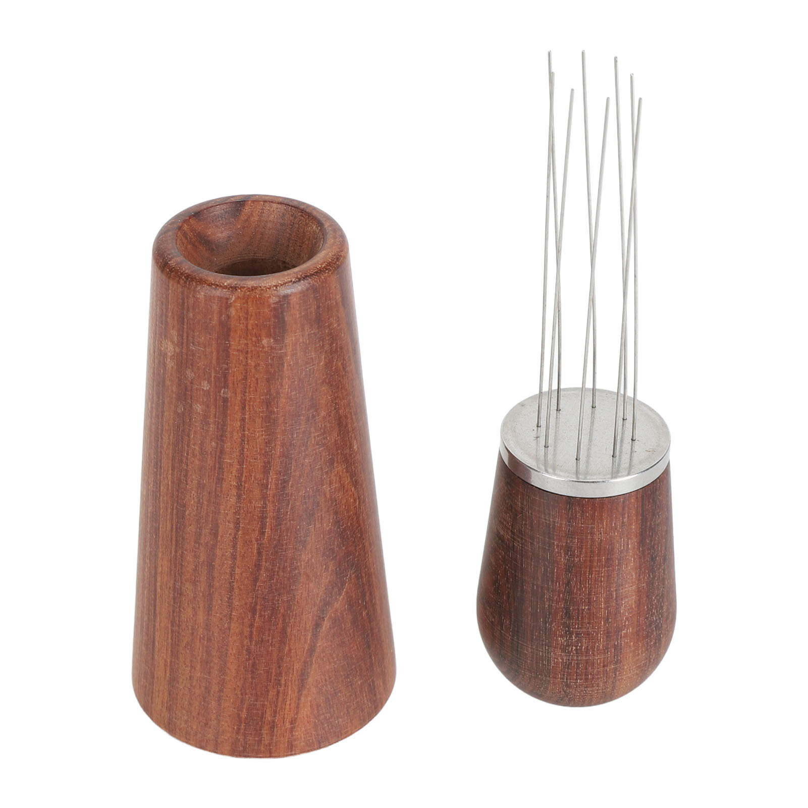 Мешалка для кофе, инструмент для распределения, деревянная ручка из нержавеющей стали, игла для мешалки для кофе с подставкой для офиса