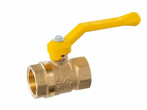 Кран газовый ду20 внутренняя-внутренняя (ручка-рычаг)