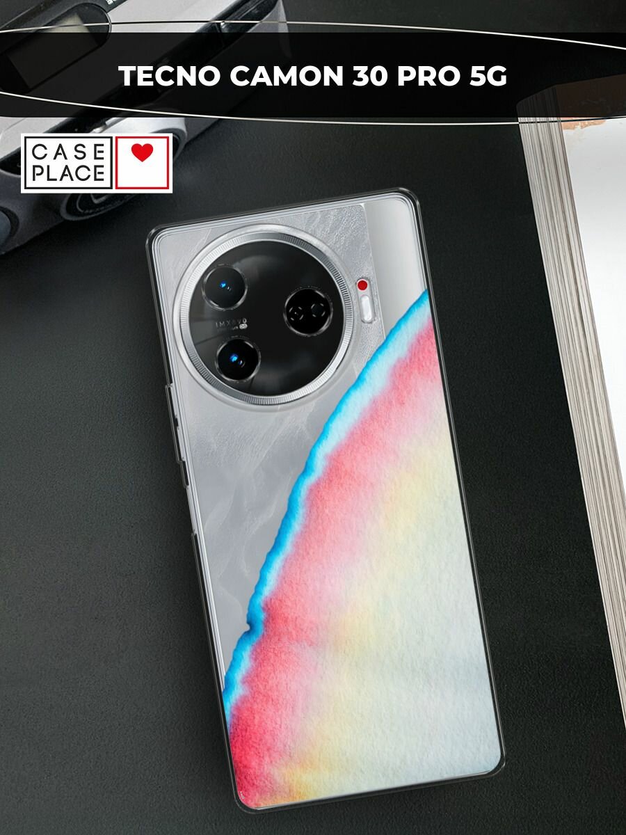 Чехол на Tecno Camon 30 Pro 5G / Текно Камон 30 Про 5G с принтом Слияние красок, прозрачный