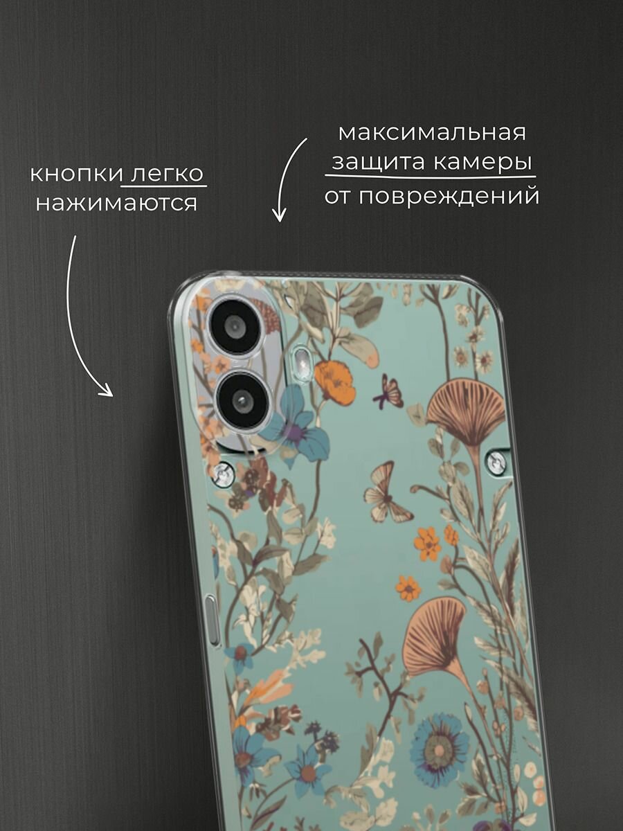 Чехол на CMF Phone 1 / CMF Фон 1 с принтом Сухоцветы и бабочка — фото 1