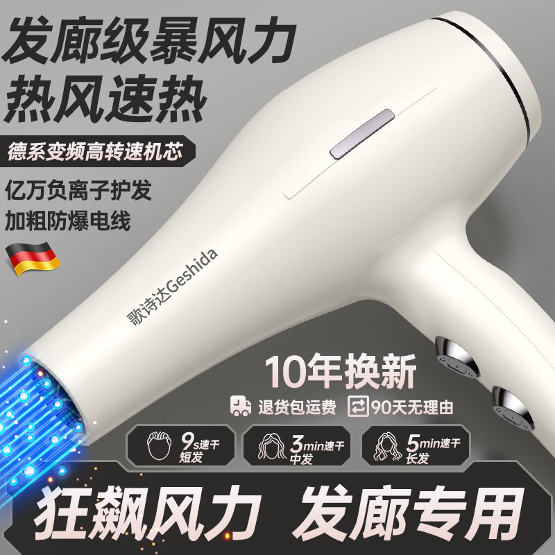 Специальный фен для парикмахерской, домашний парикмахерский, мощный, с отрицательными ионами, быстросохнущий, уход за