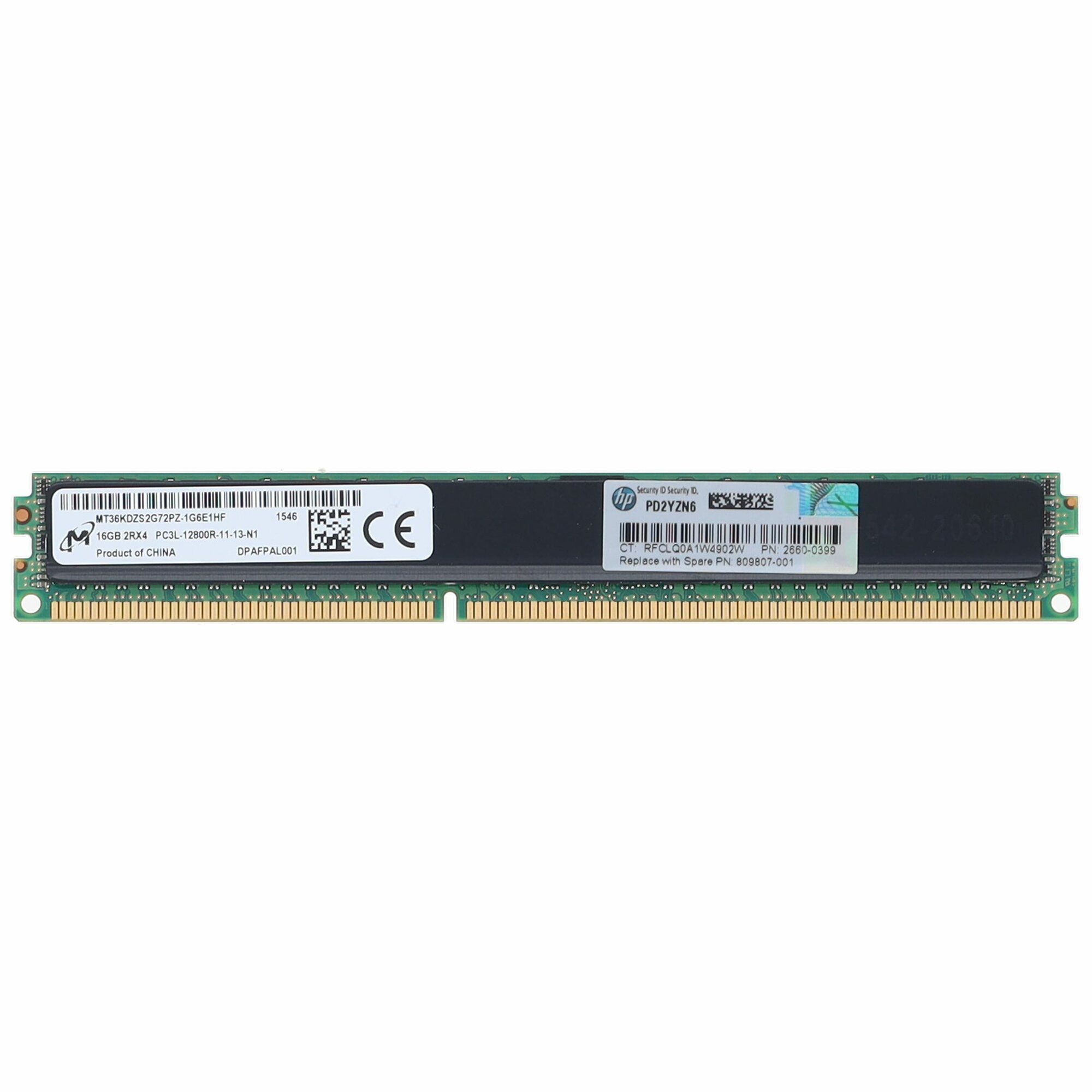 Модуль памяти для сервера HPE 3PAR StoreServ 8000 Storage HP 16GB 809807-001 VLP 2Rx4 DDR3-1600MHz ECC Reg Memory