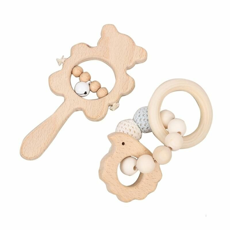 Деревянные погремушки-прорезыватели для малышей, Ежик