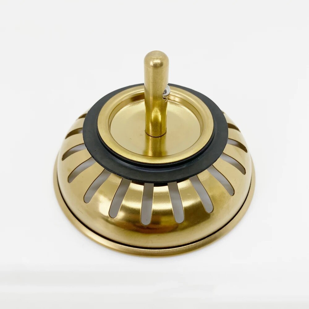 Золотой фильтр для кухонной раковины из нержавеющей стали 82mm