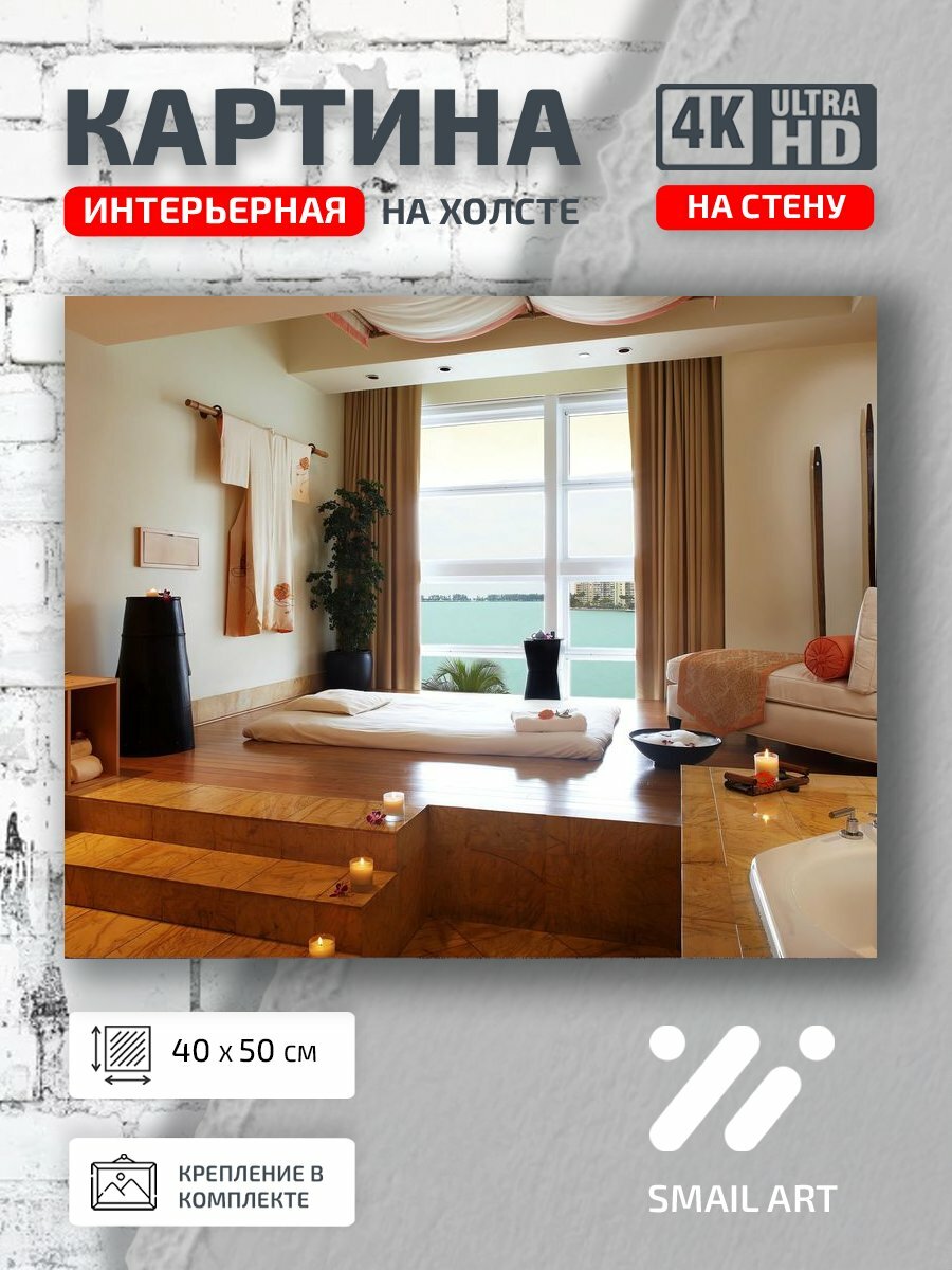 Картина на холсте интерьерная 40 на 50 на стену Окна Mood для офиса атмосфера интерьер