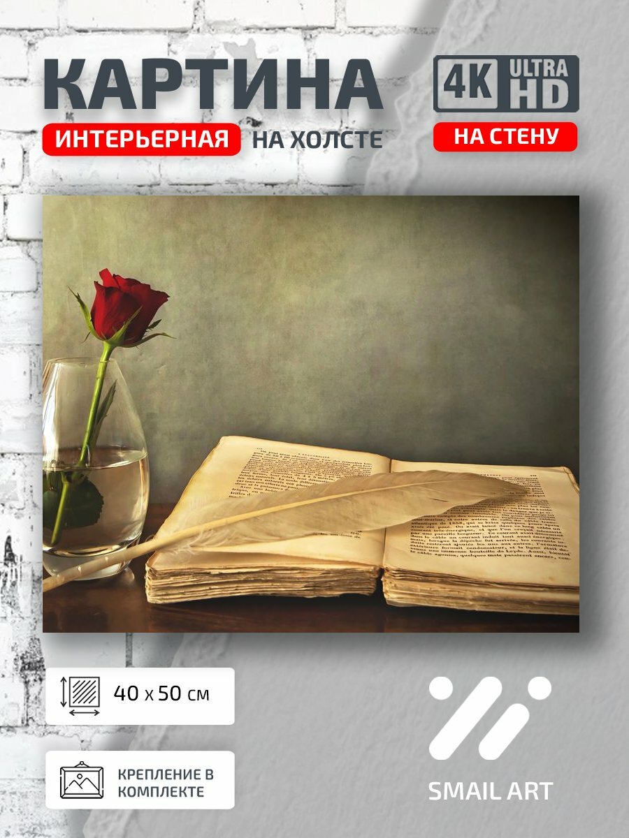 Картина на холсте интерьерная 40 на 50 на стену Перо Mood для гостиной атмосфера интерьер