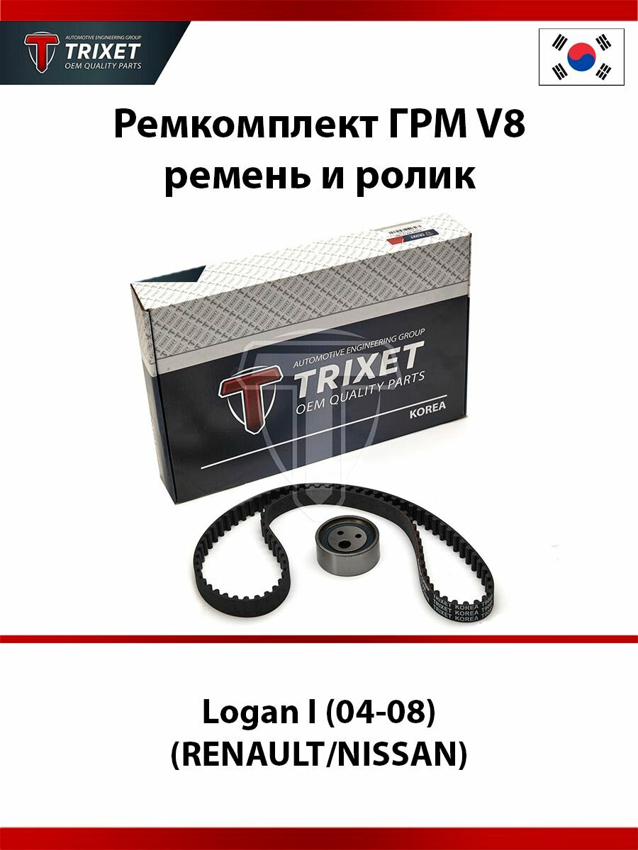 Ремкомплект ГРМ (ремень+ролик) RENAULT Logan I (04-08) V8 (RENAULT/NISSAN)/Комплект ремня ГРМ