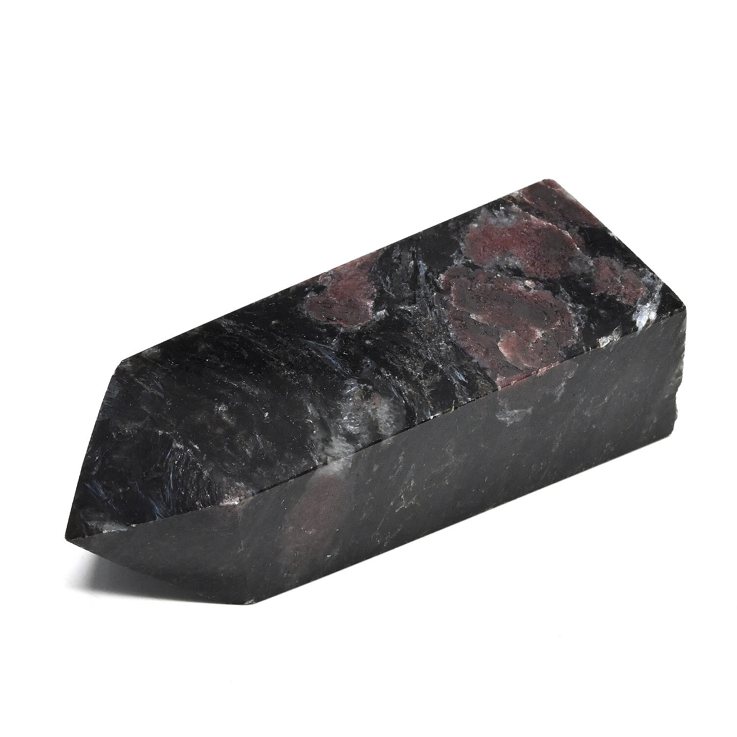 Кристалл из нуумита с гранатом "Карандаш" 41*31*112мм, 342г .