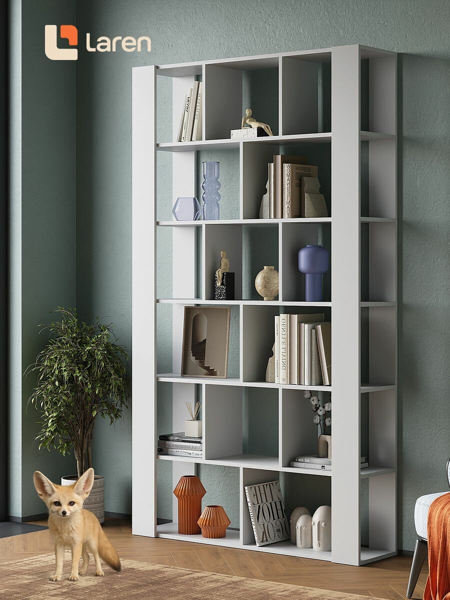 Стеллаж деревянный напольный с полками для книг и игрушек 15 полок