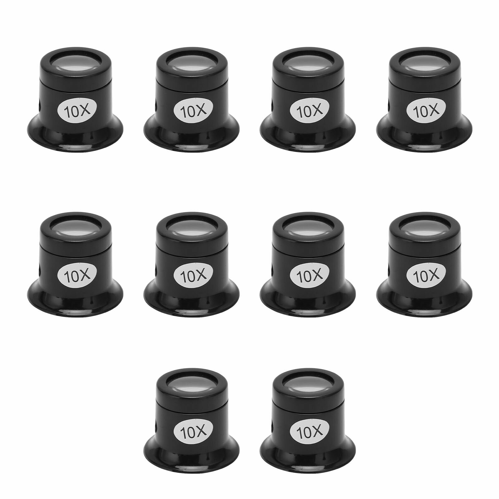 10PCS 10X Watchmaker Loupe Profession Optical Lens Portable Jewelers Eyepiece for Watch Repair Picture Jewelry