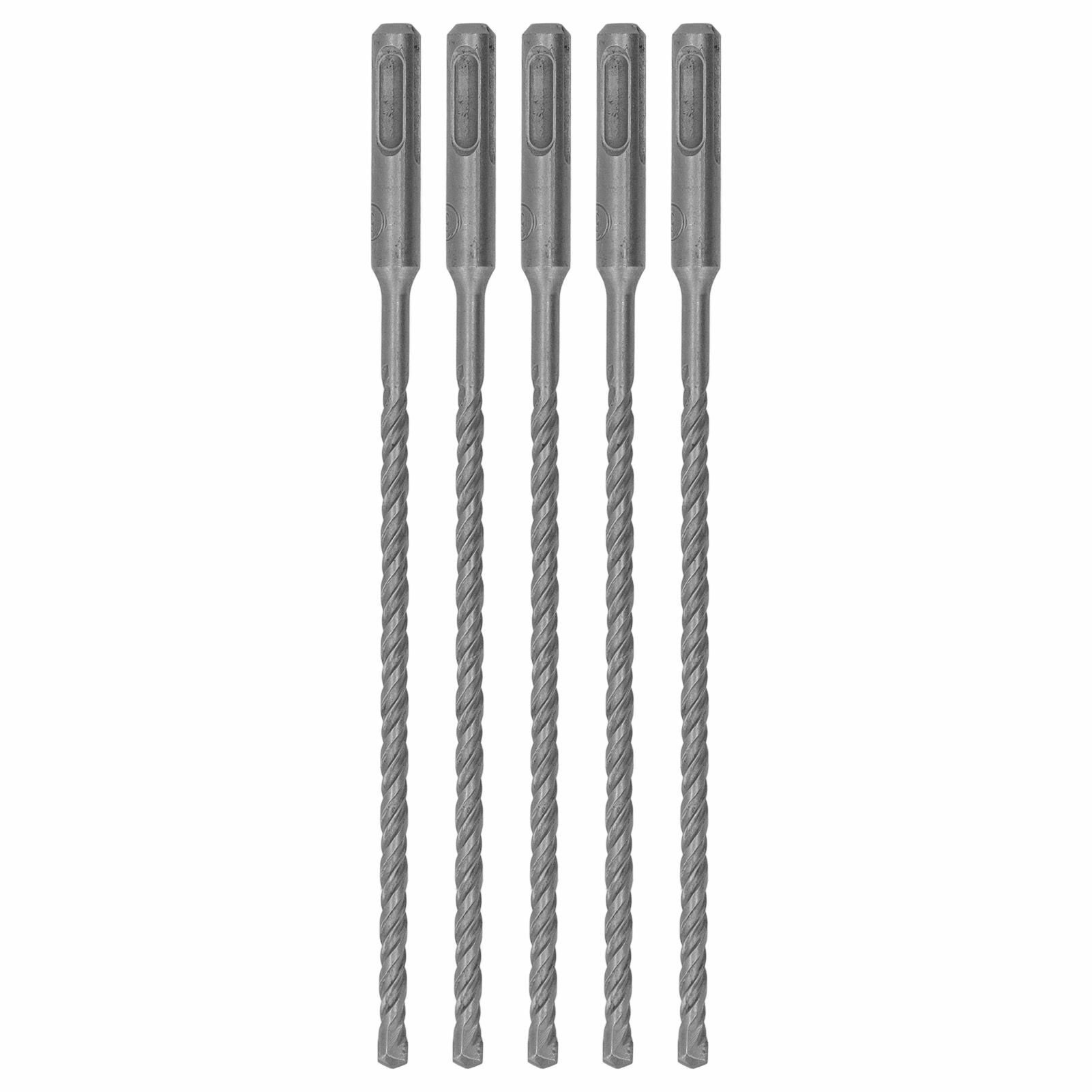 5 шт. ударные сверла с твердосплавным наконечником, перфоратор, 2 спиральные фрезы для кирпича, бетона, 210 мм, 6 мм/0,24 дюйма