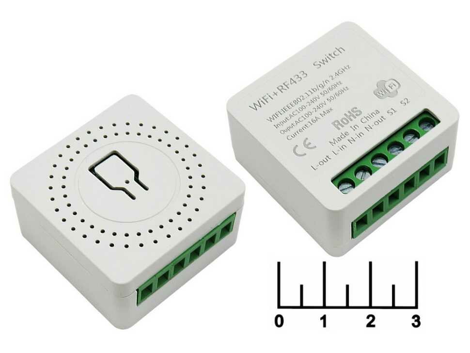 Выключатель Wi-Fi RF433 220VAC 16A Smart Switch