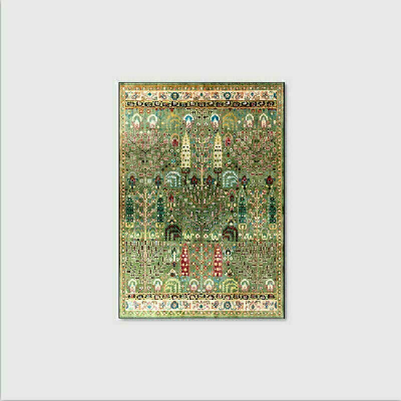 Ковер "Кашемировой хлопок", абстрактный рисунок, цвет коричнево-зелёный, 1.6x1.2 м