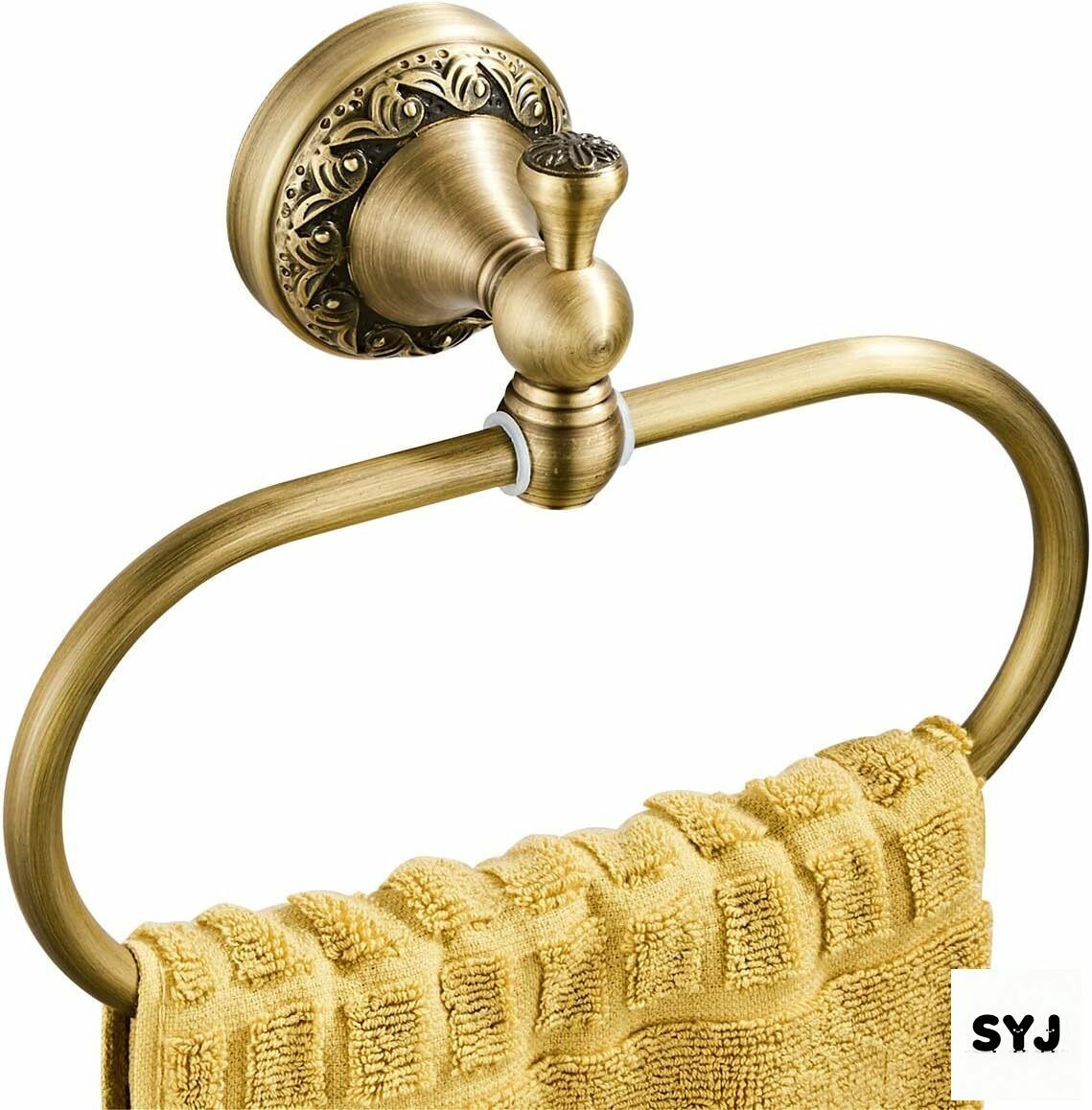 Латунный Резной овал Держатель для полотенец , ретро полотенцесушитель для ванной комнаты, настенный, с классическим основанием и античным рисунком