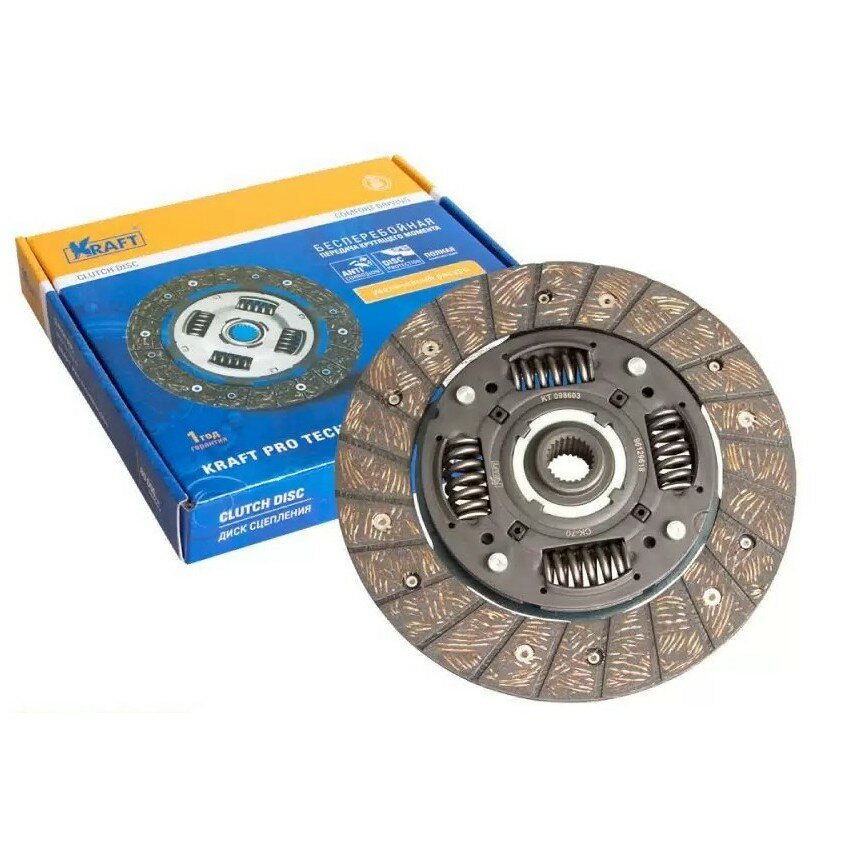 Диск сцепления ведомый для Daewoo Nexia, Chevrolet Lanos 1.5i SOHC (Дэу Нексия и Шевроле Ланос) с 1995 года (KRAFT)