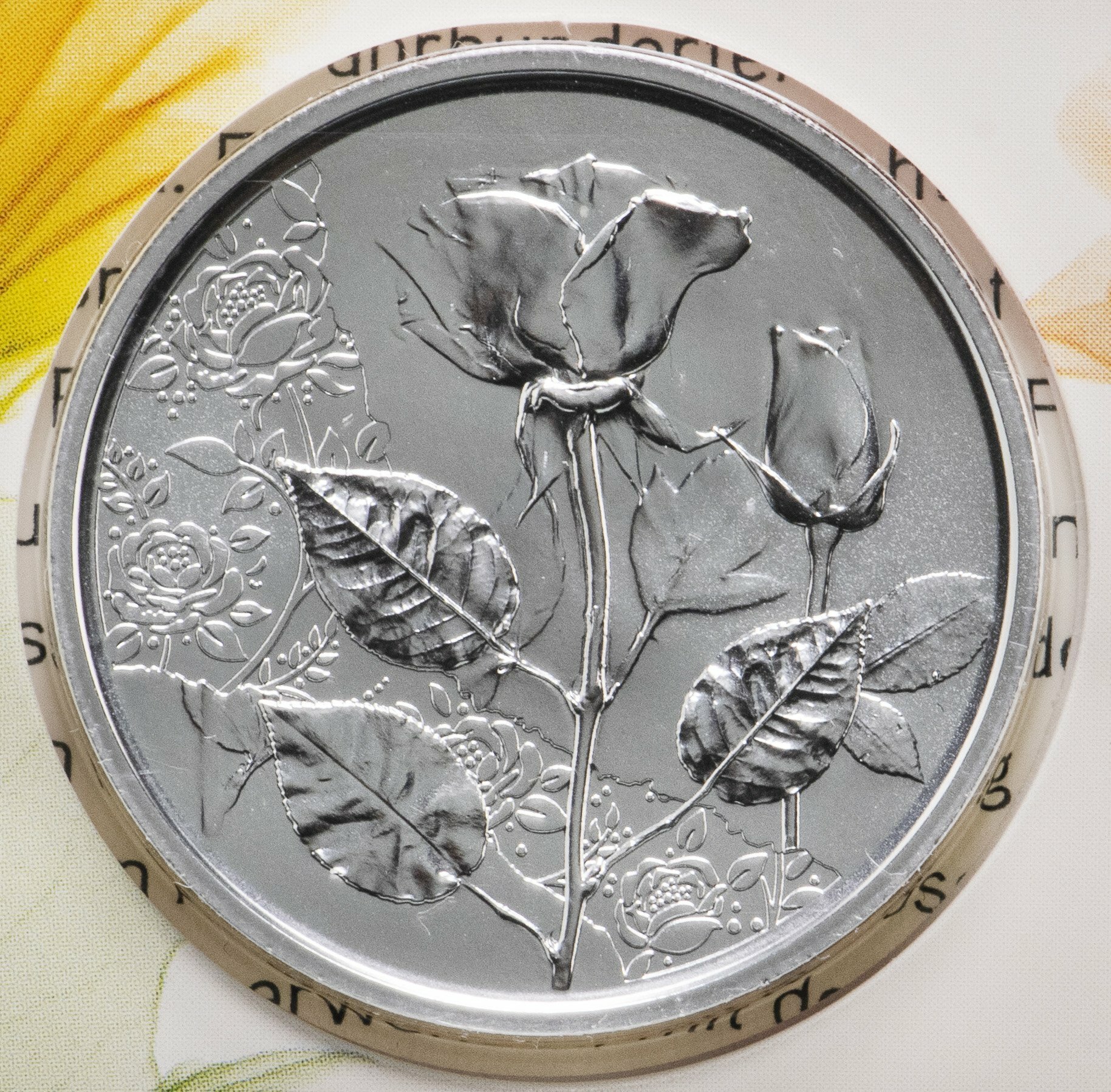 Австрия 10 евро 2021 "Роза" в блистере, Серебро 925, в сохранности UNC