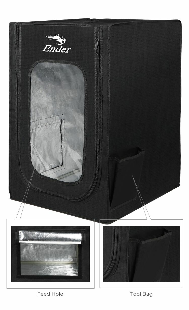 Охранный чехол - палатка серии 3D - принтеров Creality, огнеупорный и пылезащитный, с постоянной температурой и теплоизоляцией, незаменимый в зимний период. Применяется для серии Ender 2/3