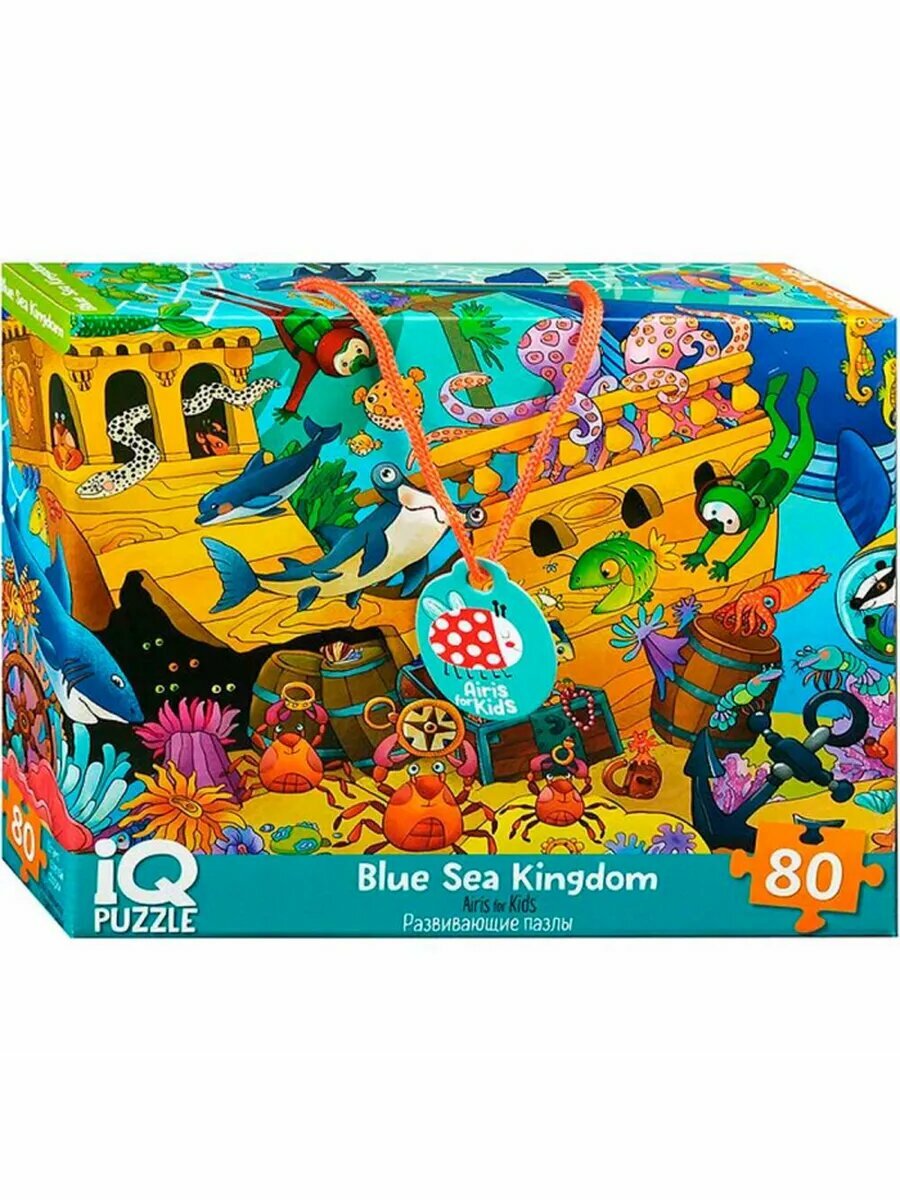 IQ Пазл с развивающей игрой 80 эл. Царство синего моря 5+