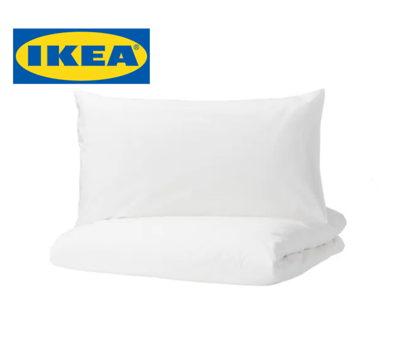 Постельное белье икеа 200х200 DVALA, белое, хлопок 100%
