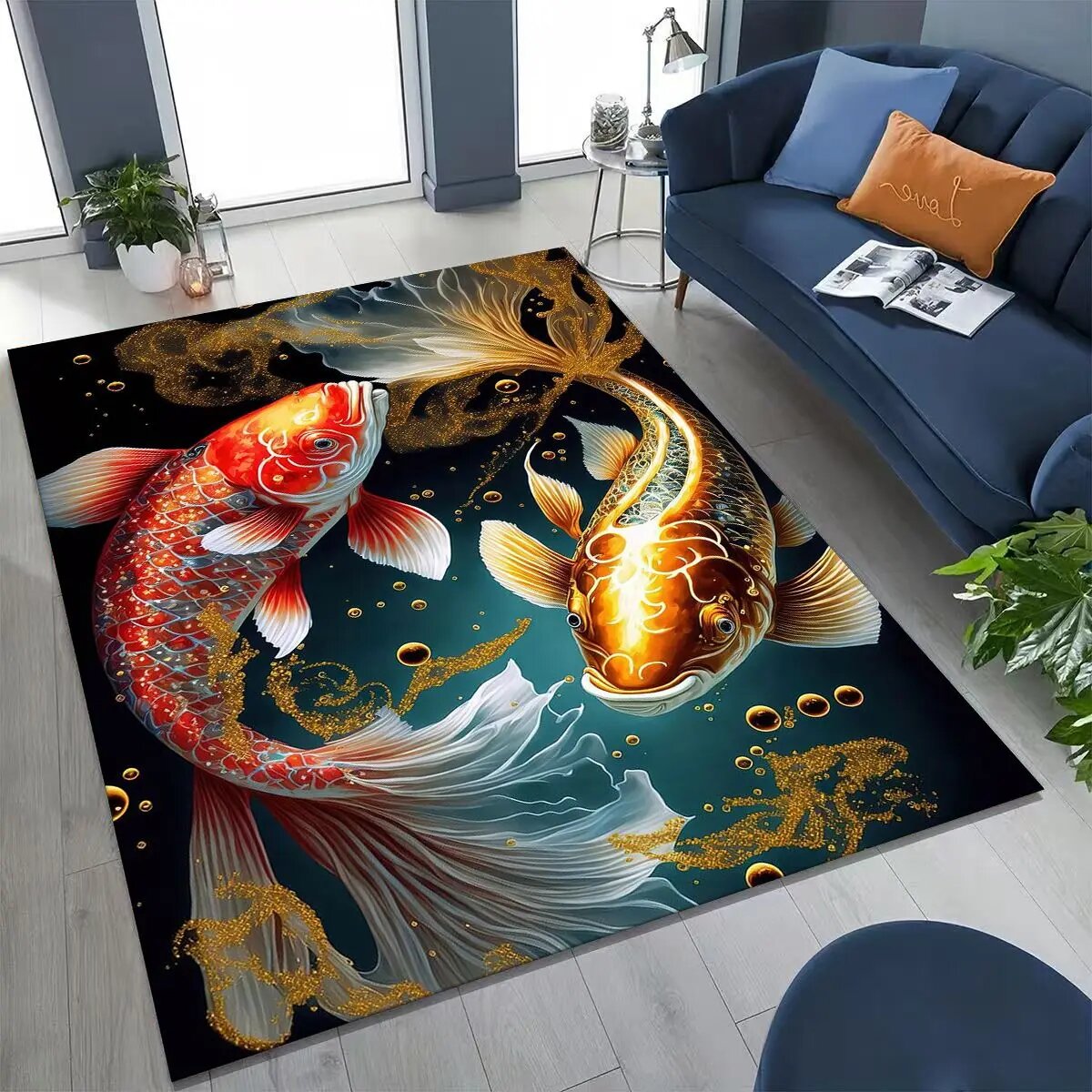 Коврик Faviora Lucky Koi Fish Yin Yang 80x120cm( 31x47in), 26