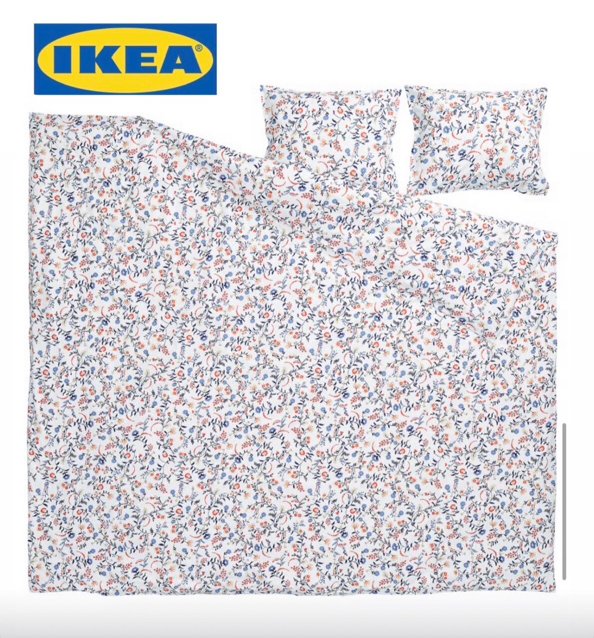 Постельное белье икеа "BRUDKRUSBAR", хлопок 100%, наволочки 50x60, пододеяльник 200x200